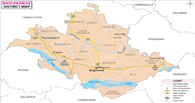 Tourist Map Guide of Begusarai – meraapnabihar